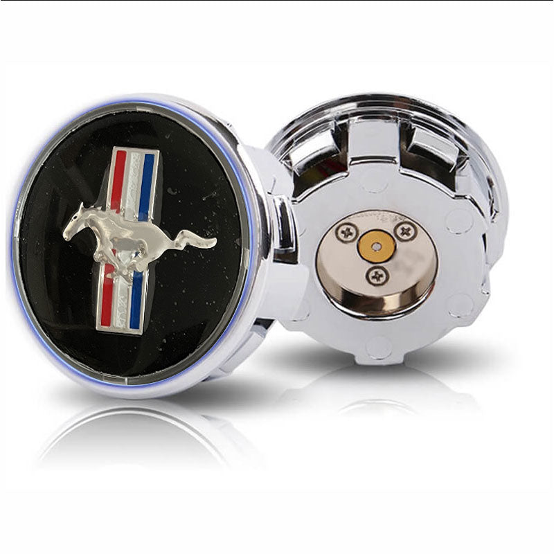 Custom Mustang Cobra Bullitt Pony Floating Center Caps - Dynamic Led Emblem