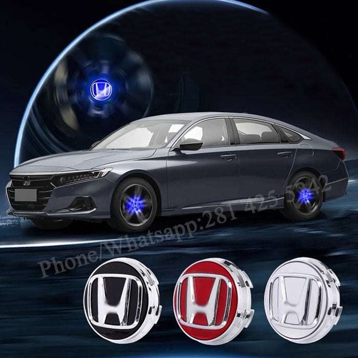 Honda Floating Center Caps 62mm 69mm for Stock Wheels - Dynamic Led Emblem