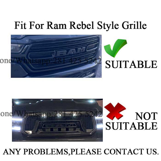 Dynamic Light up Ram Grill Letters Fit For Rebel Style Grille 1500 2500 ...