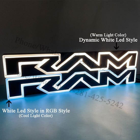 White Led Lighted Letters for Ram 1500 (2019-2024) - Dynamic Led Emblem